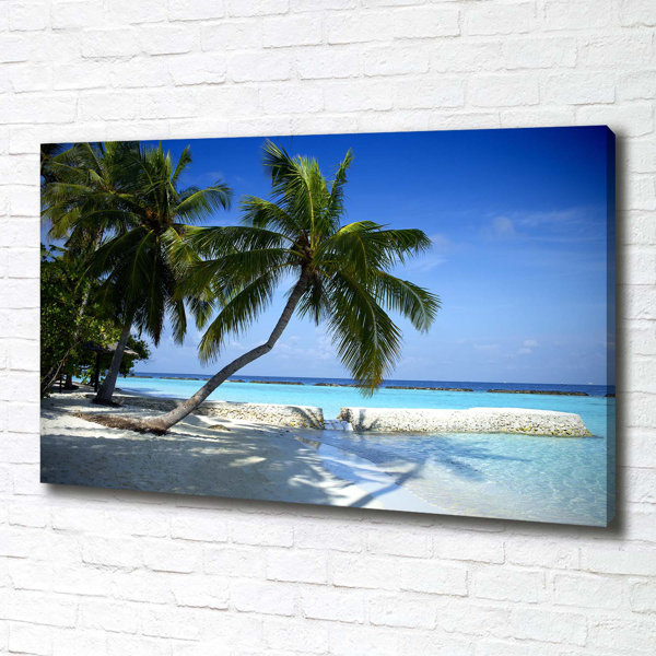 Haus am Meer Leinwanddruck - Wandkunst - Drucke auf Leinwand - 100X70 Bild Bildthema: Tropischer ...